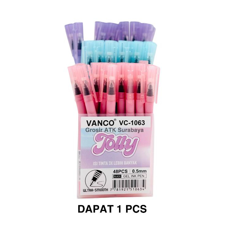 Jual ( DAPAT 1 BOLPEN ) BOLPEN VANCO JOLLY VC-1063 PASTEL / Pulpen ...