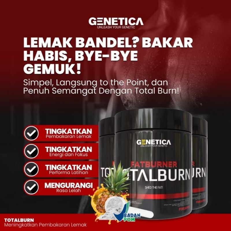 Jual UP Genetica Series Total Burn Fat Burner 40 Serving 100 Gram BPOM ...