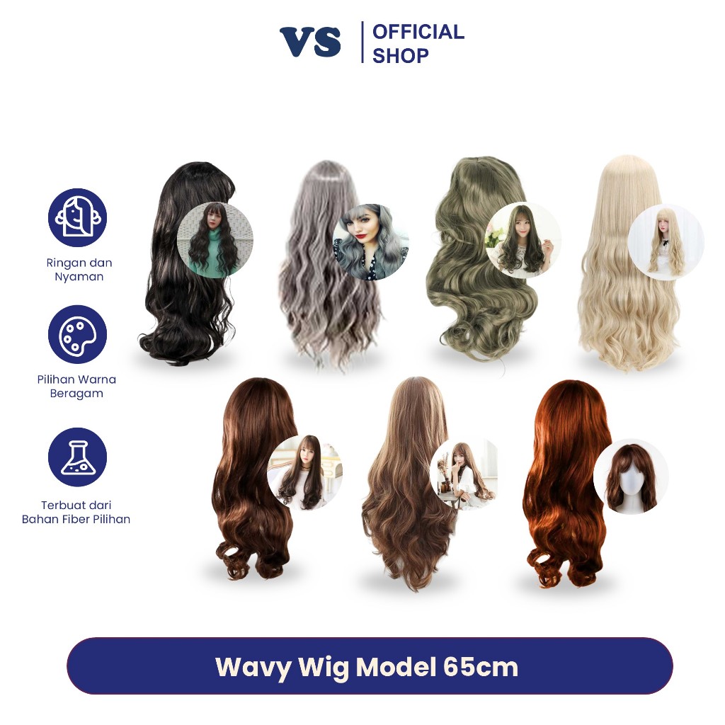 Jual FYNHA Wig Rambut Palsu Model Gelombang 65cm - HB-004 Wavy Wig ...