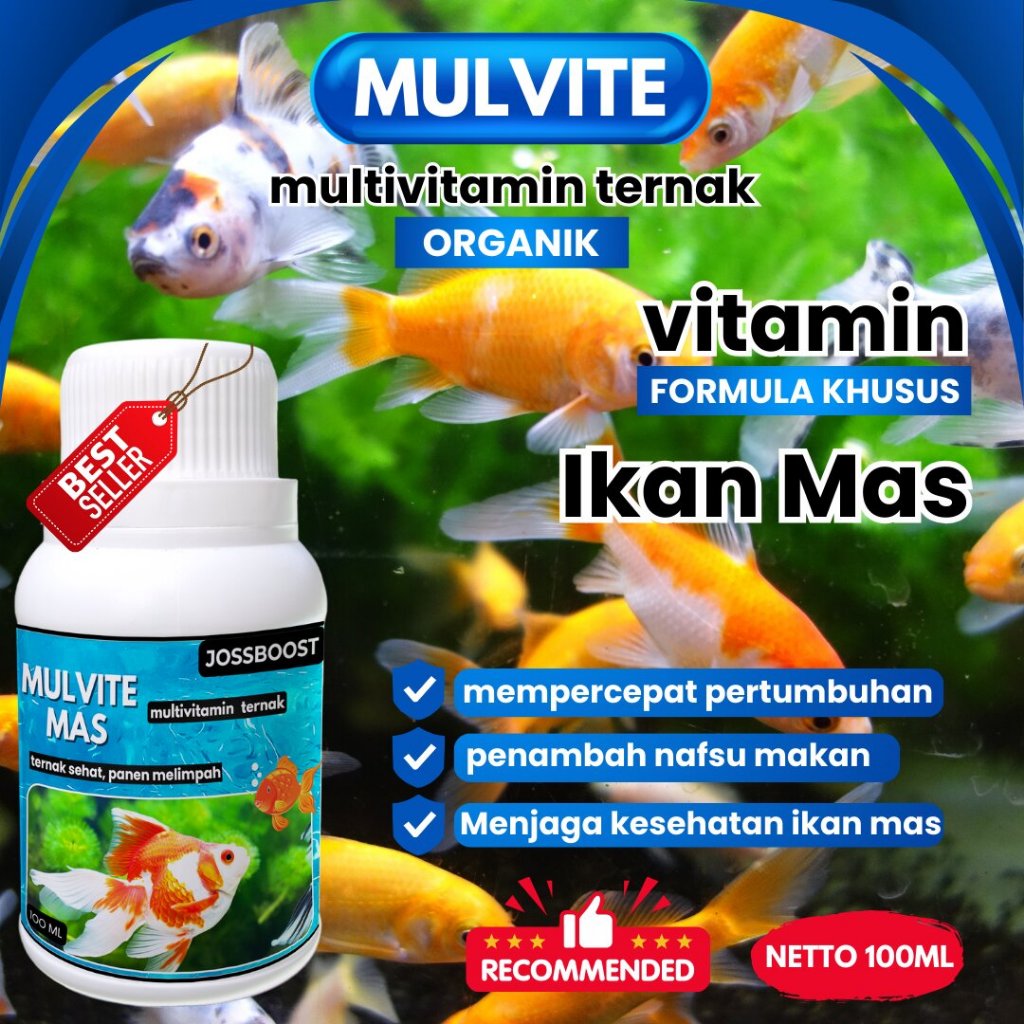 Jual MULVITE IKAN MAS Vitamin Ikan MAS , Cepat Besar, Penambah Napsu Makan, anti parasit, panen ...
