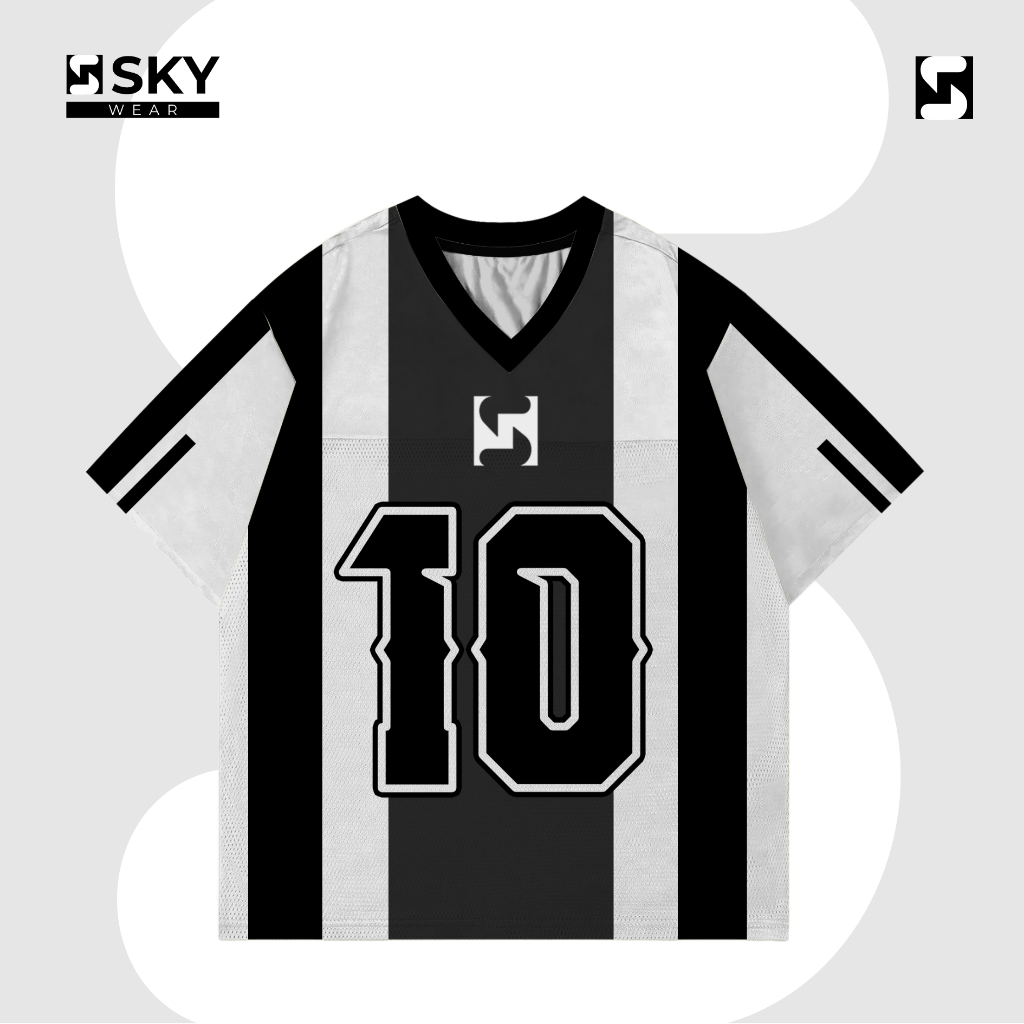 Jual JERSEY OVERSIZE / SKY / 10 / NUMBER SERIES / SKY WEAR TEXT ...