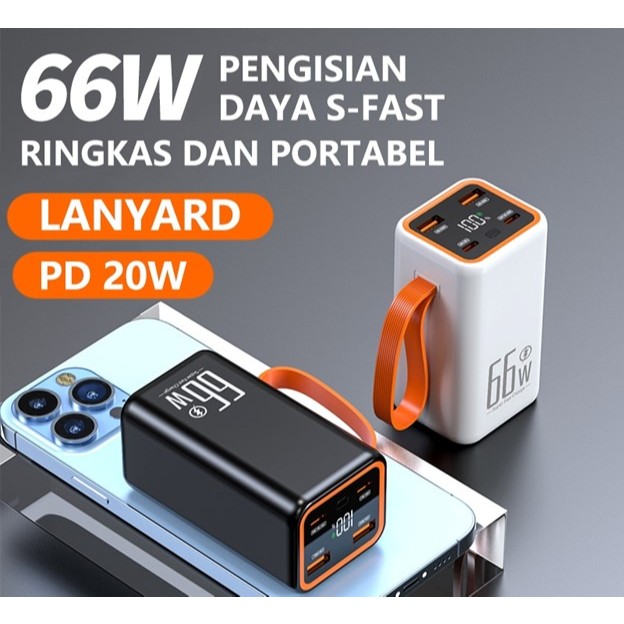 Jual 66W Ultra Fast Charge Power Bank 20000MAH Dual input/output USB & Type-C LED Display ...