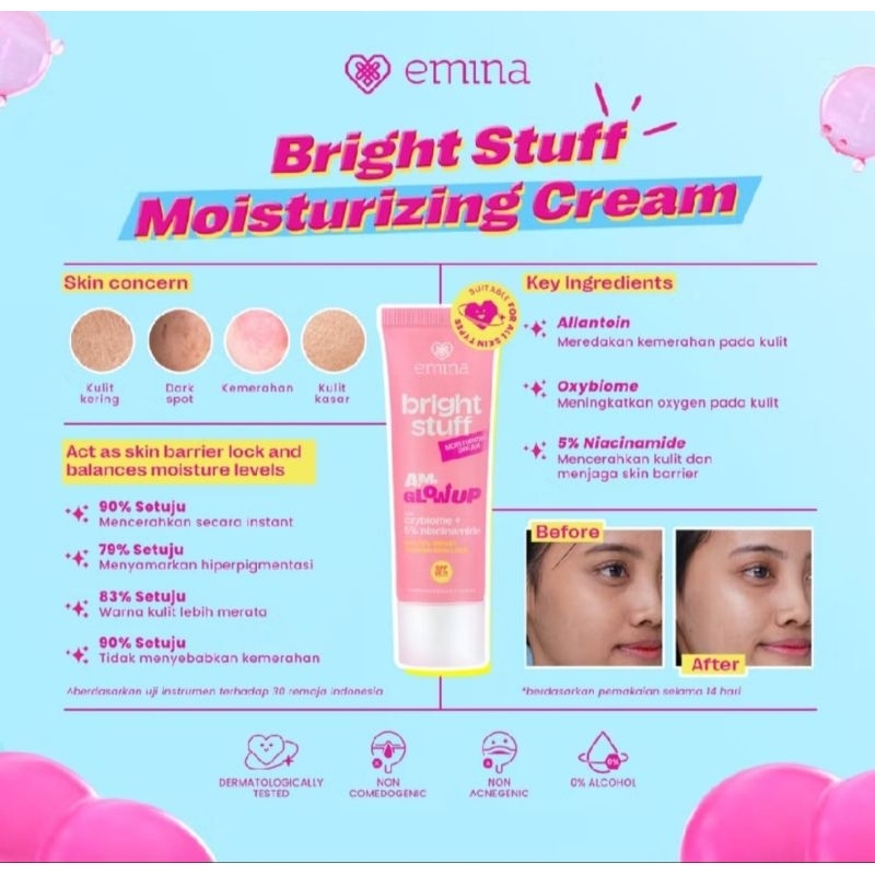 Jual Emina bright stuff moisturizing cream | Shopee Indonesia