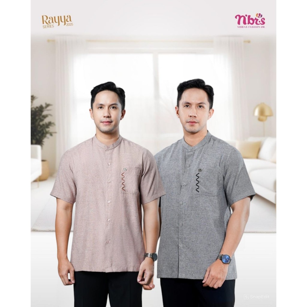 Jual KOKO KEMEJA LAKI LAKI PREMIUM LENGAN PENDEK WAFA MOCHA GREY BY ...