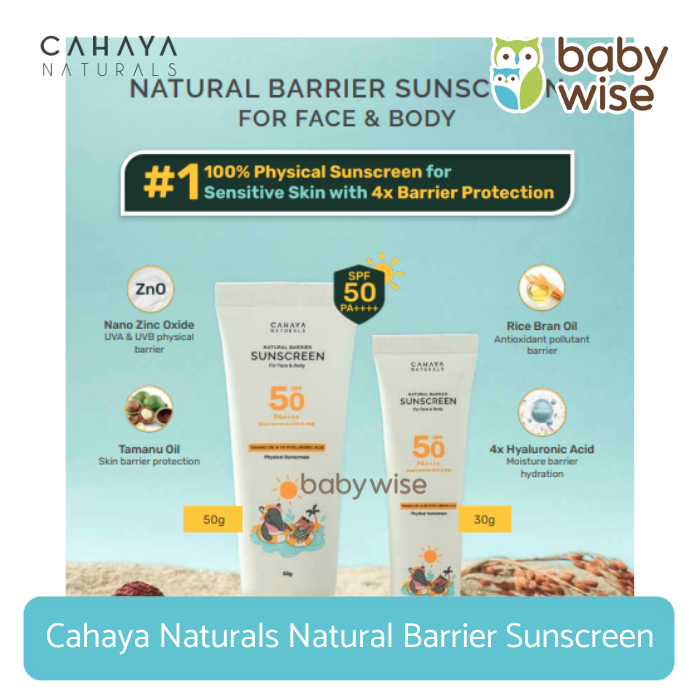 Jual Cahaya Naturals Natural Barrier Sunscreen Physical Sunscreen SPF ...