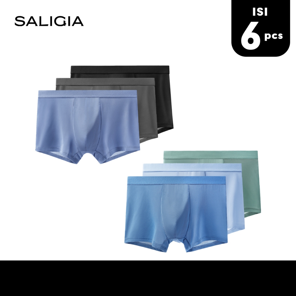Jual SALIGIA - 6PCS Saligia Underwear Boxer Lce Silk | Celana Dalam ...