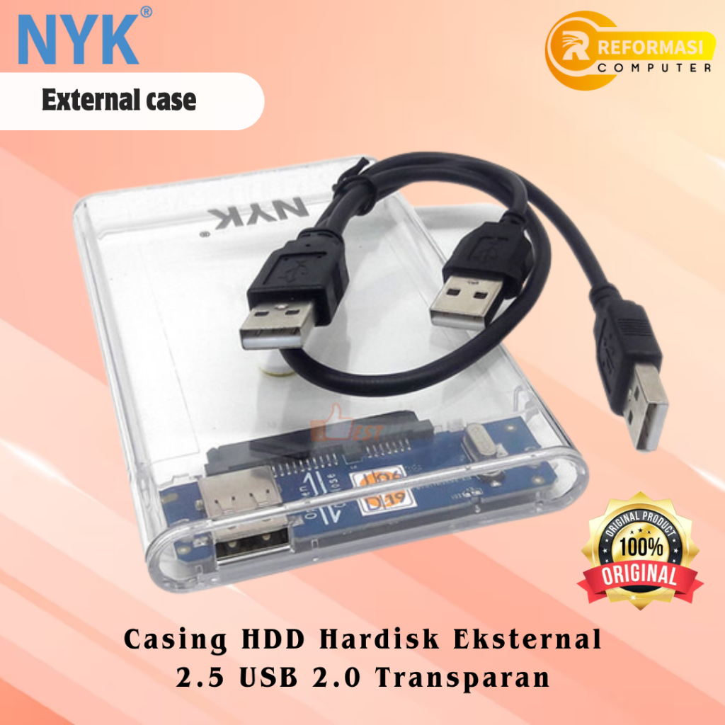 Jual NYK Casing 2.5 Inch USB 2.0 HDD Transparant External case Transparent | Shopee Indonesia