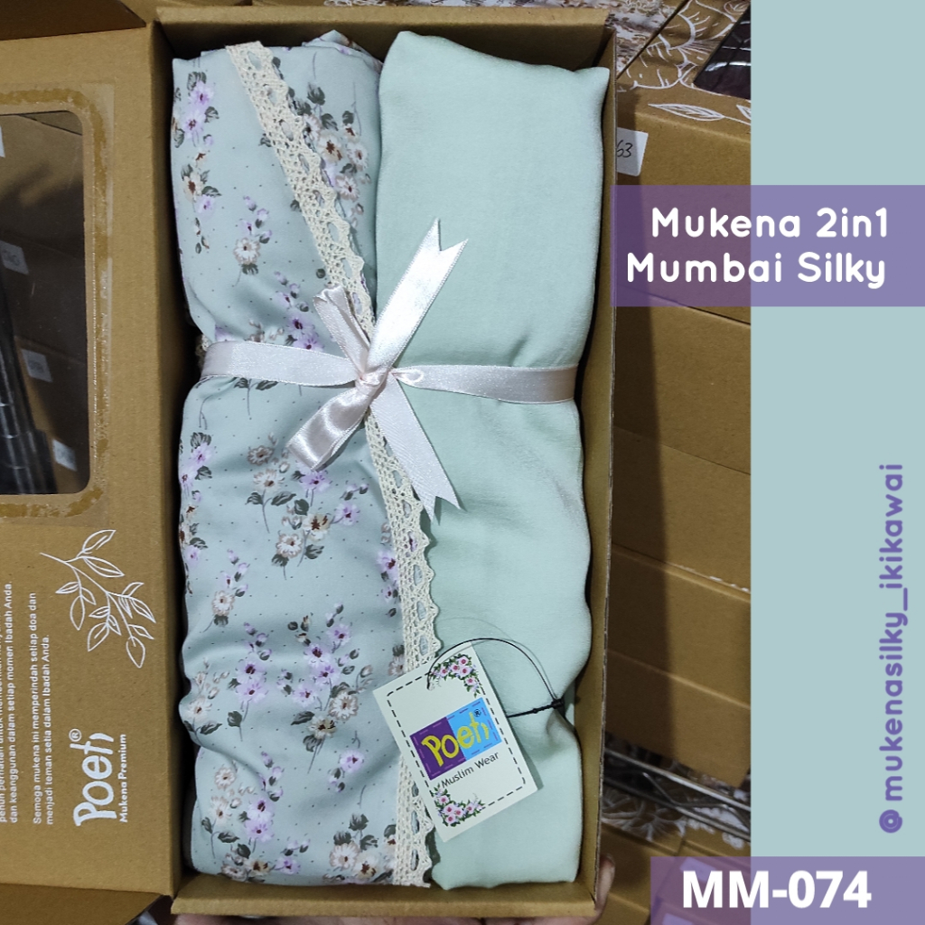 Jual Mukena Traveling 2in1 Mumbai Silk Mukena Poeti (MM-074/ Mint Blue) | Shopee Indonesia