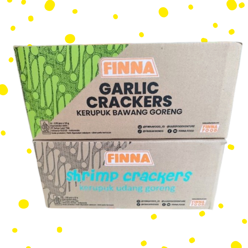 Jual Finna Kerupuk Udang /Bawang 1 DUS ISI 120pcs Krupuk Goreng Matang ...