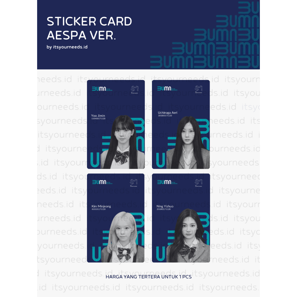 Jual STICKER CARD - SKIN CARD AESPA VER BUMN ID CARD | Shopee Indonesia