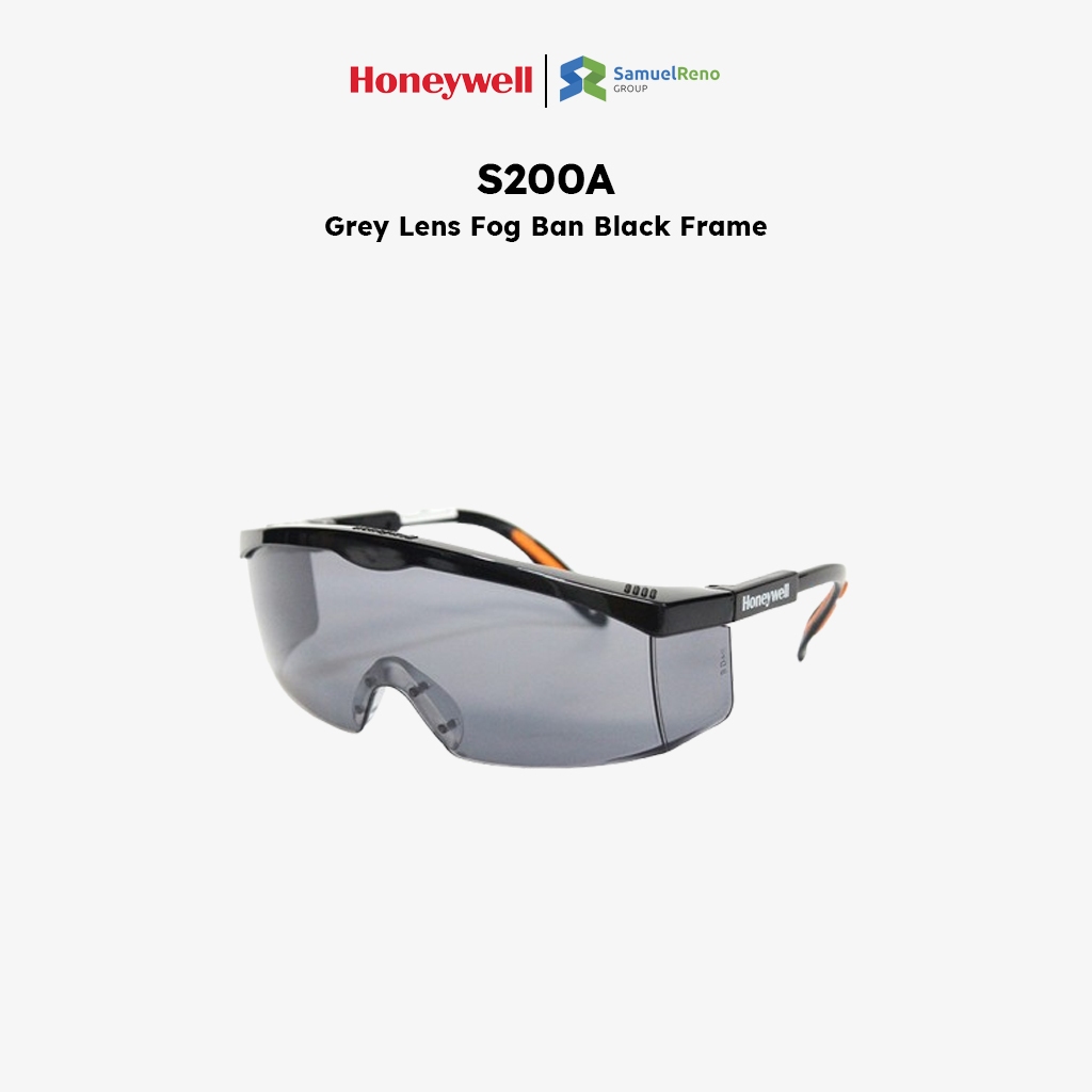 Jual Kacamata Safety Honeywell S200A Grey Lens Fog Ban Black Frame ...