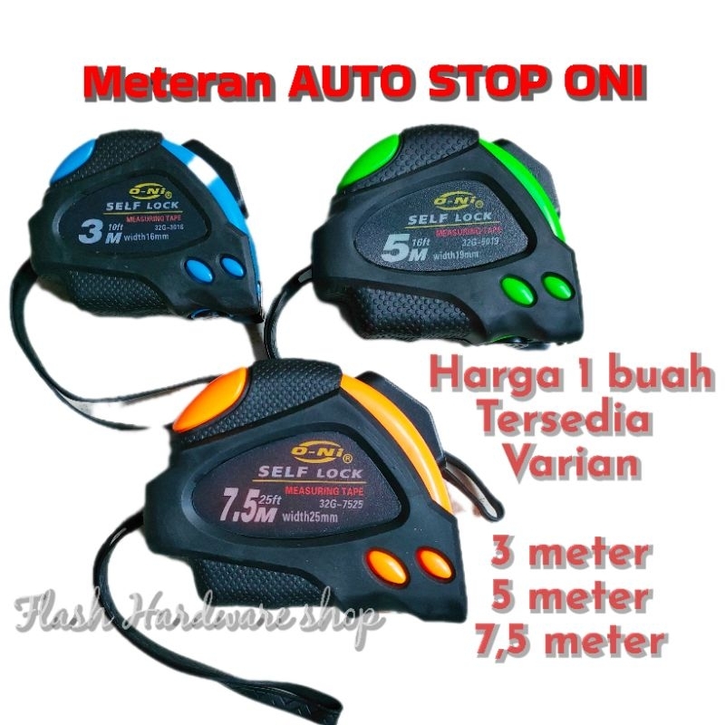 Jual Meteran karet Oni 3meter dan 5meter dan 7,5 meter/meteran auto stop selflock Rol | Shopee ...