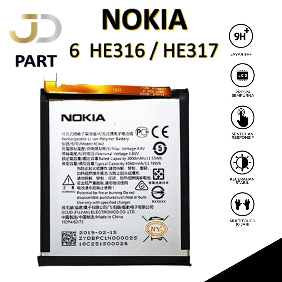 Jual Baterai Nokia 6 HE316 / HE317 Original 100% Battery Batre Batrai ...