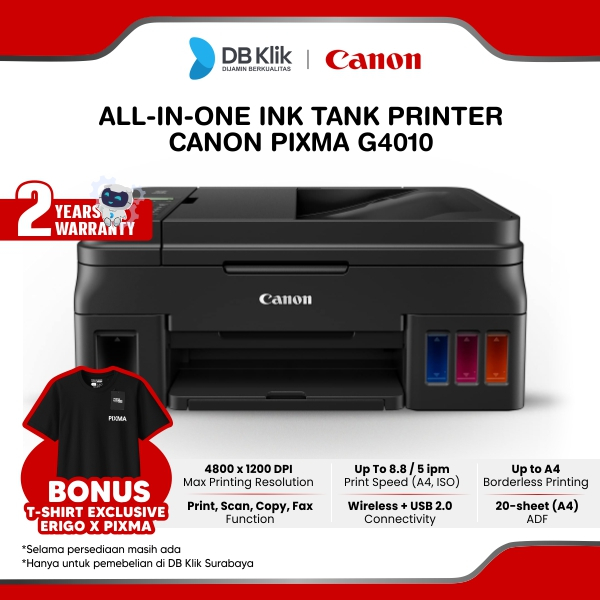 Jual Canon Printer Pixma G4010 Ink Tank All In One | Shopee Indonesia