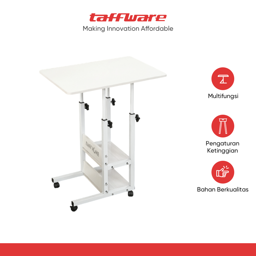 Jual TaffHOME Meja Rak Laptop Adjustable Portable Desk with 2 Racks ...