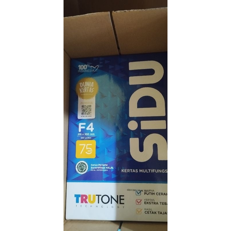 Jual Kertas HVS SIDU F4 75 gsm 1 rim (500 lembar) | Shopee Indonesia