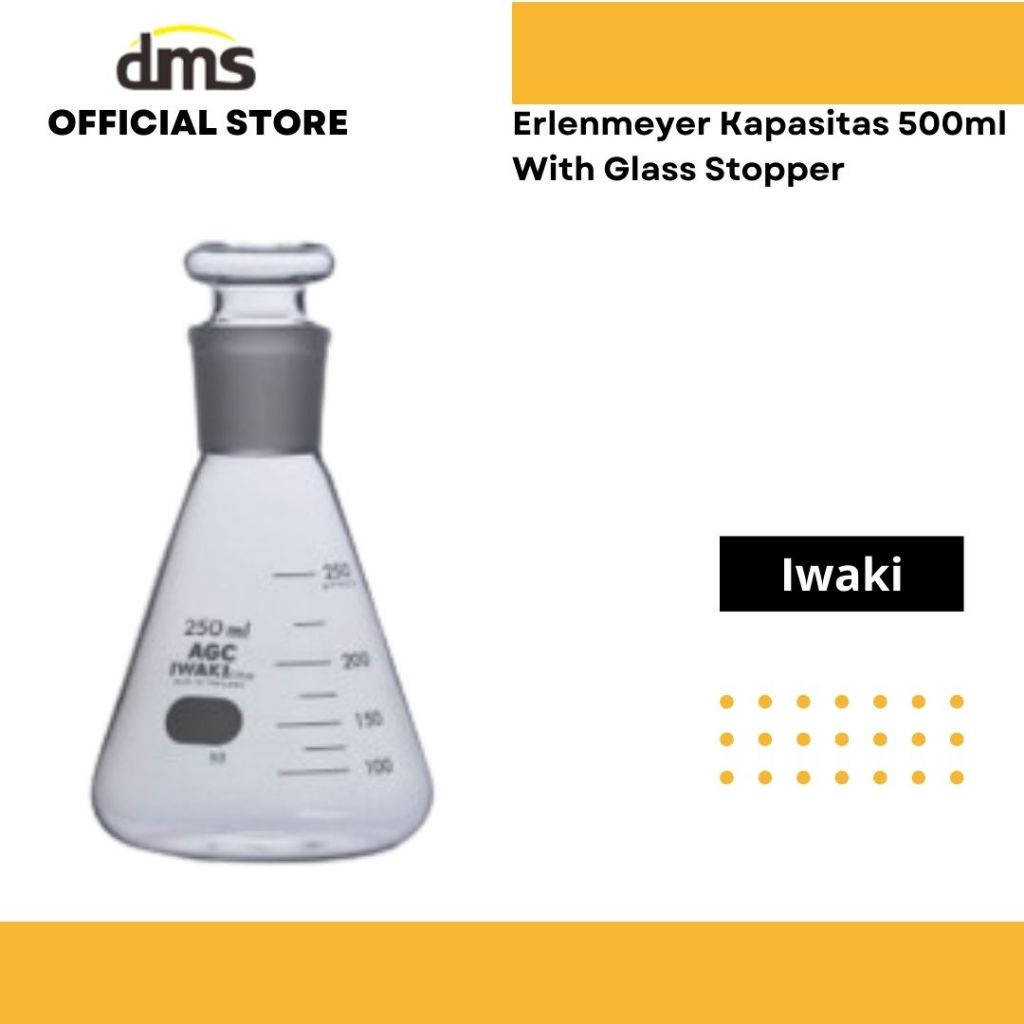Jual Erlenmeyer 500ml With Glass Stopper Iwaki | Shopee Indonesia