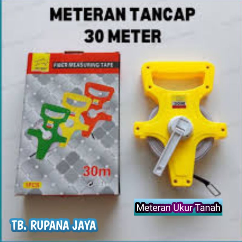 Jual Meteran Ukur Tanah / Meteran Tancap 30 Meter Fiber Measuring roll ...