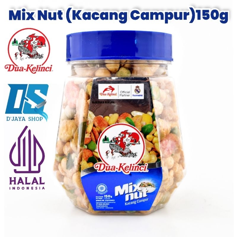 Jual Dua Kelinci Kacang Mix Nut|Kacang Campur Toples 150g | Shopee ...