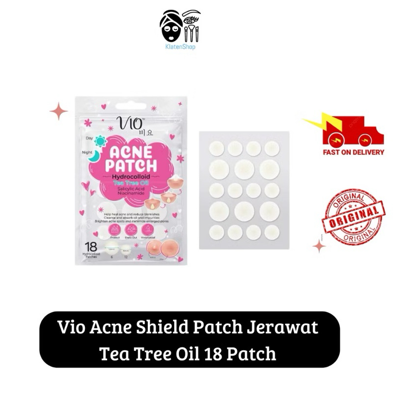 Jual VIO Acne Patch Hydrocolloid Tea Tree Oil (18 patches) | Shopee ...