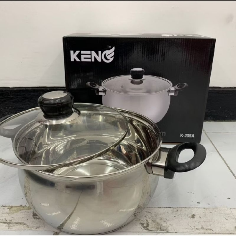 Jual Panci kuah stainless casserole Keno K-225E 22cm panci induksi ...