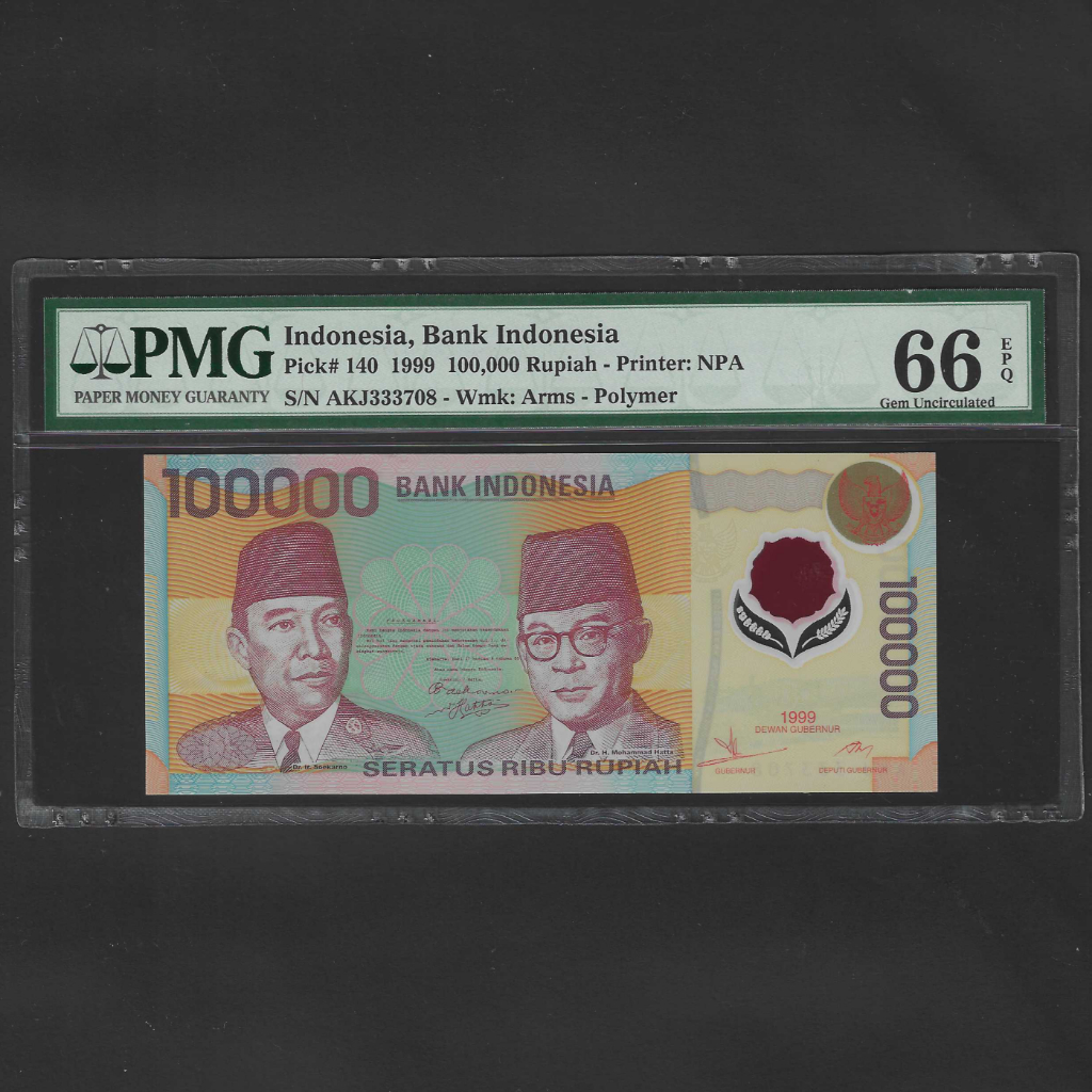 Jual PMG 66 EPQ Polymer Indonesia Seratus Ribu Rupiah Tahun 1999 Nomor ...