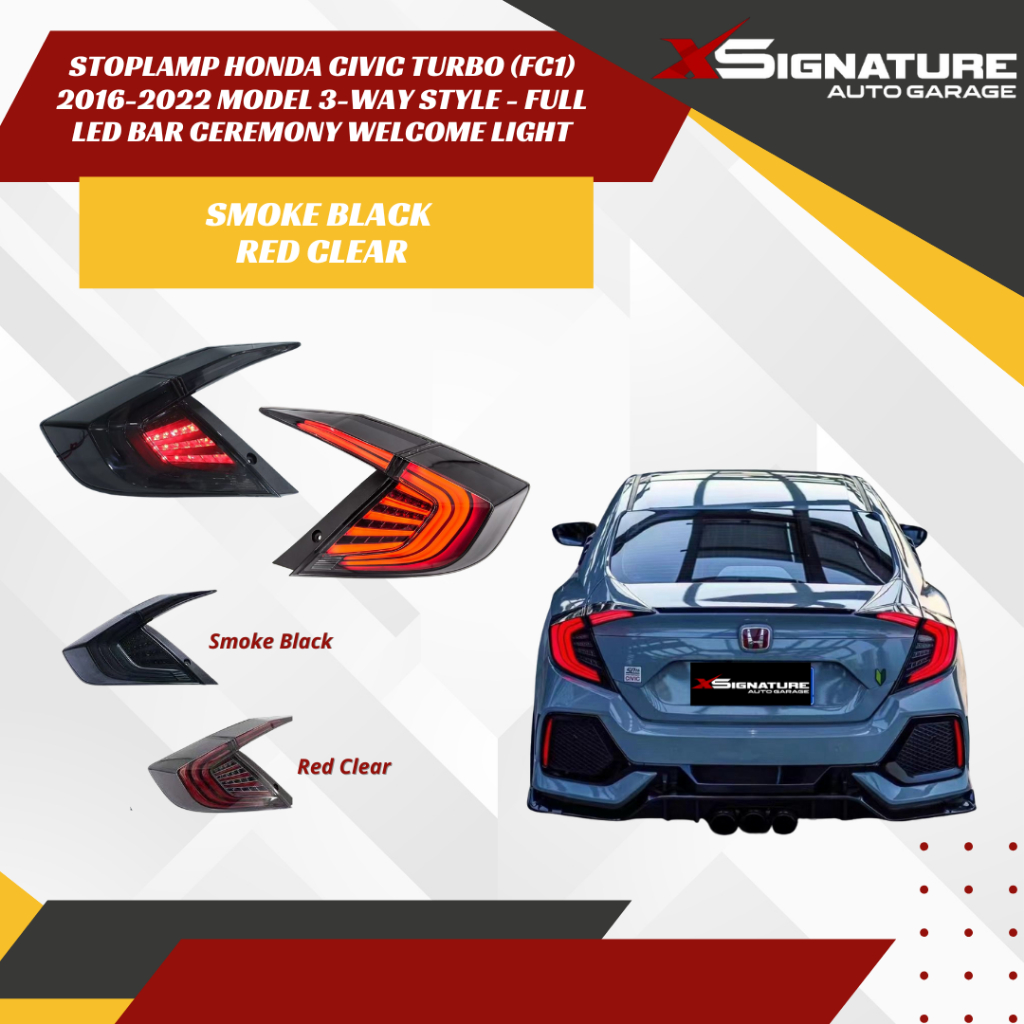 Jual STOPLAMP HONDA CIVIC TURBO (FC1) 2016-2022 MODEL 3-WAY STYLE ...