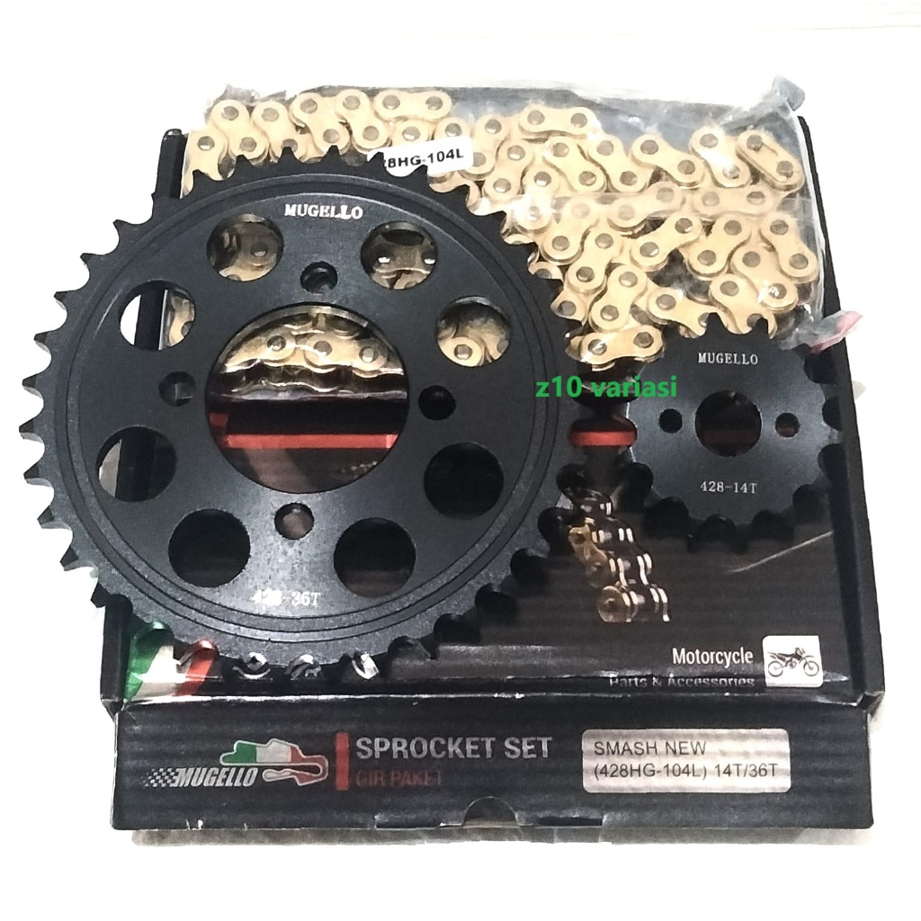Jual Mugello Gear Paket Set 428HG Smash Old New Titan Shogun 110 New 125 SP Shogun Gear Depan ...