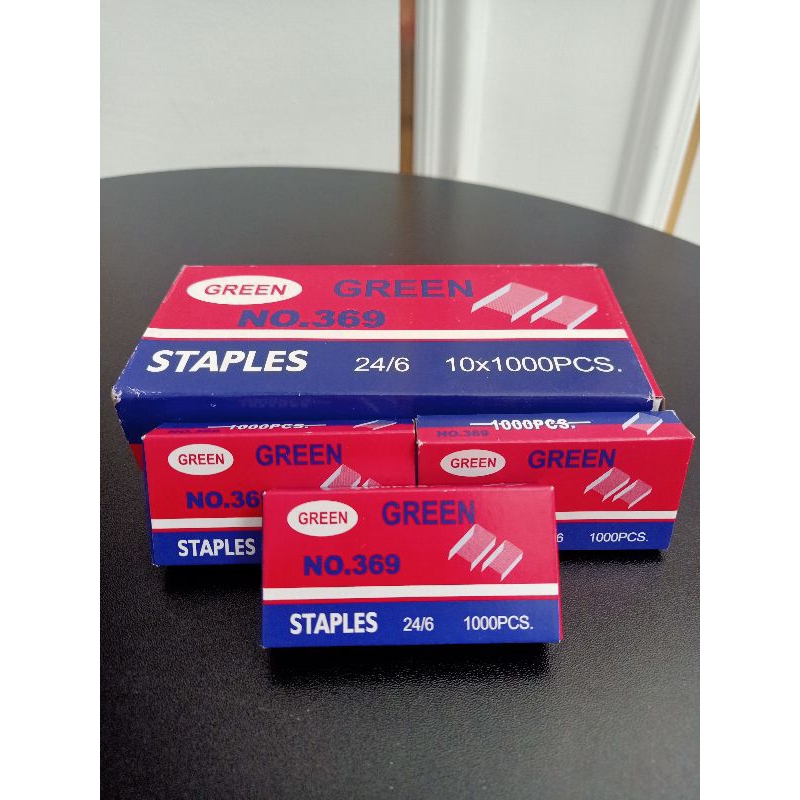Jual Isi Staples Besar Green no.369 24/6 1kotak isi 10 | Shopee Indonesia