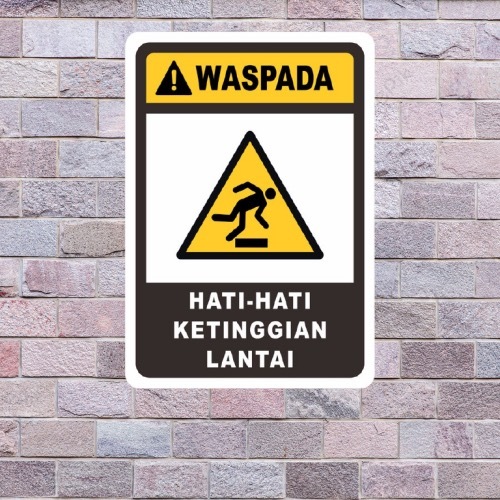 Jual Rambu hati hati ketinggian lantai 15x20 cm | Shopee Indonesia
