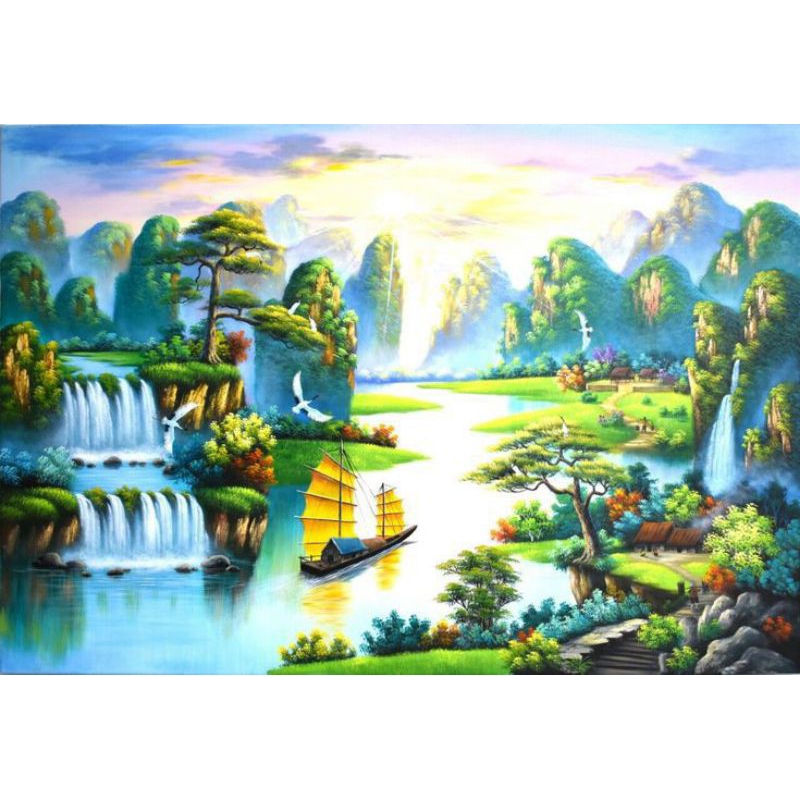 Jual poster cetak extra jumbo, pemandangan alam, hiasan dinding ...