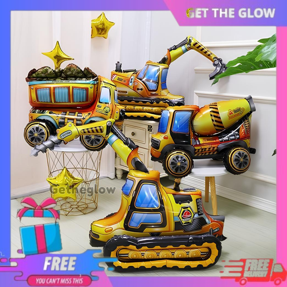 Jual 4D Balon Foil Mobil Motif Kontruksi Tank Balon Jumbo Excavator ...
