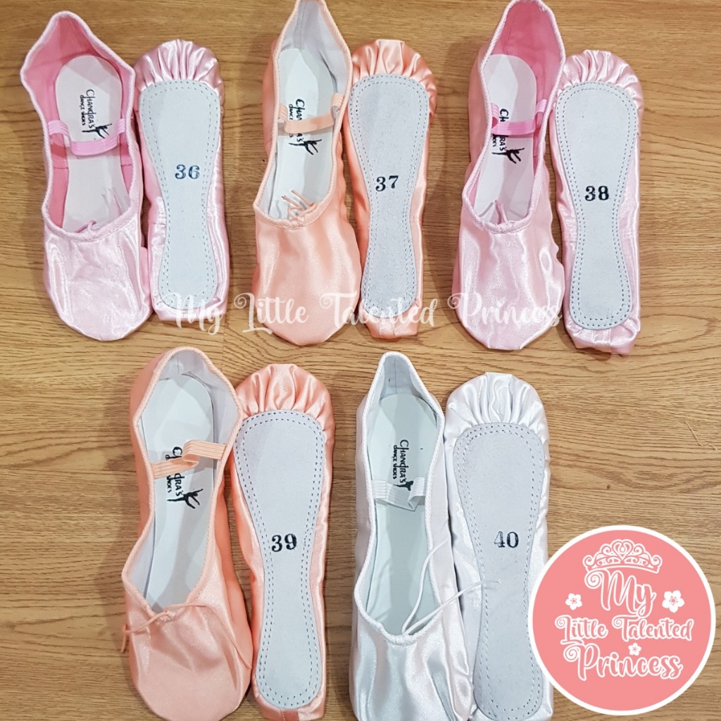 Jual Sepatu Ballet Anak Satin Chandra ORI Full Sole ukuran BESAR- Satin ...