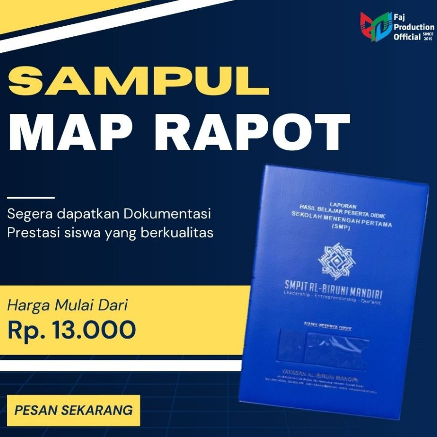 Jual Map Rapot Costum Nama Sekolah I Cetak Map Rapot I Ukuran Polio/ A4 ...