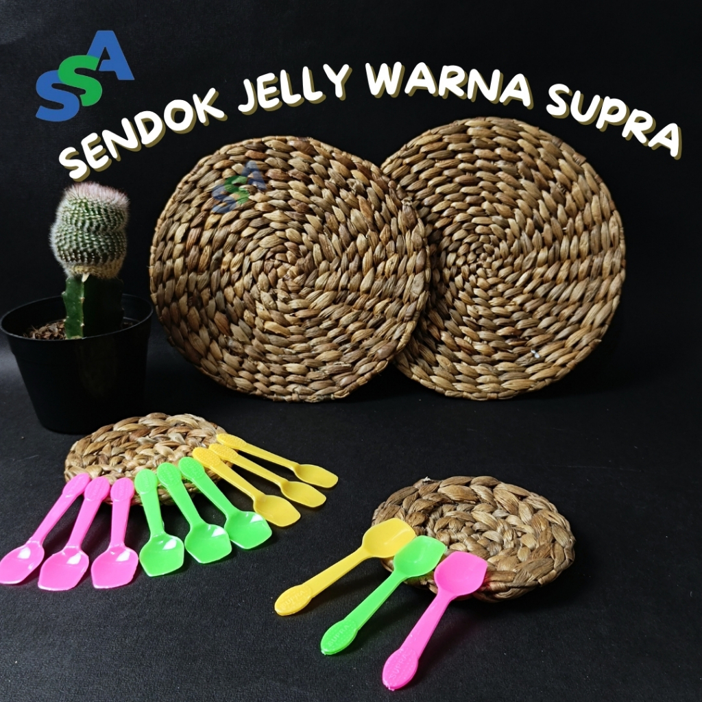 Jual SENDOK JELLY WARNA ISI 100 PCS / SENDOK JELLY WARNA SUPRA / SENDOK ...