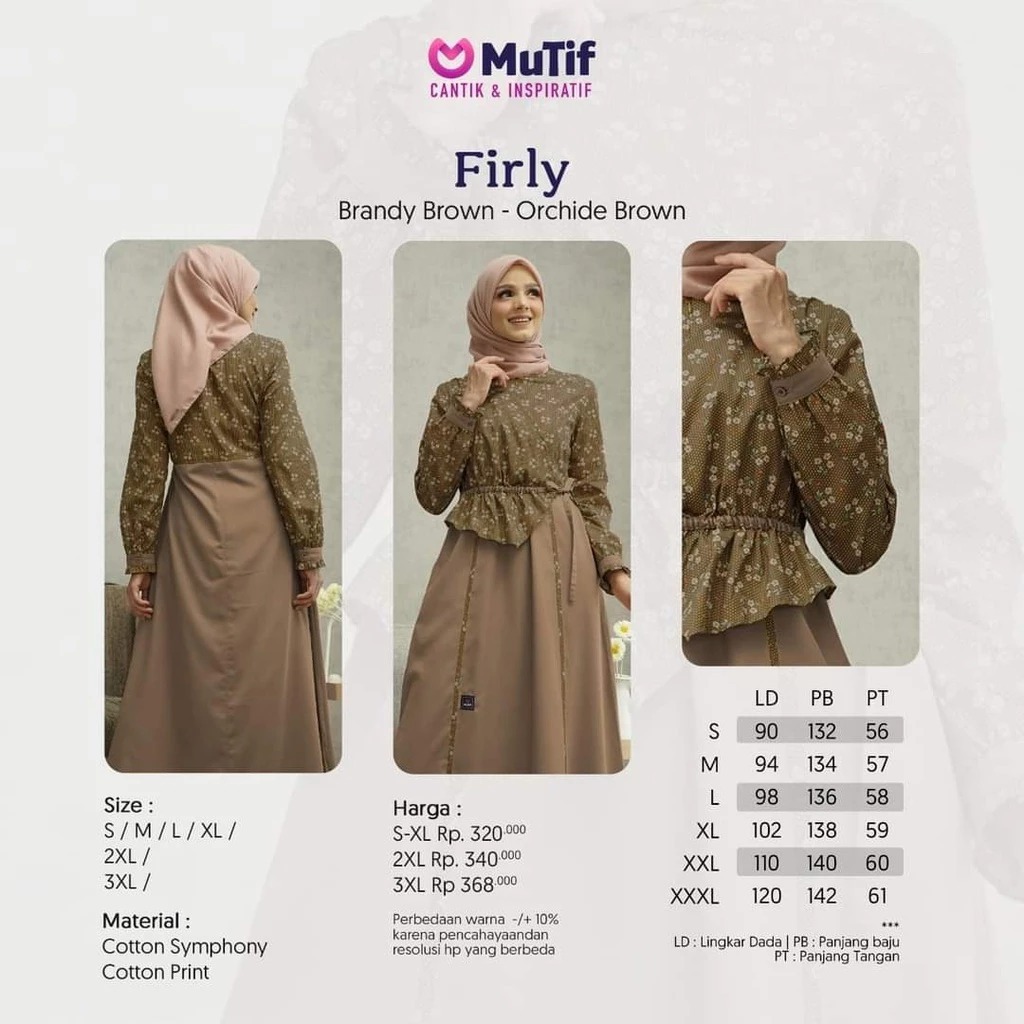 Jual TERMURAH FIRLY BRANDY BROWN BY MUTIF ORIGINAL DRESS DAILY OUTFIT ...