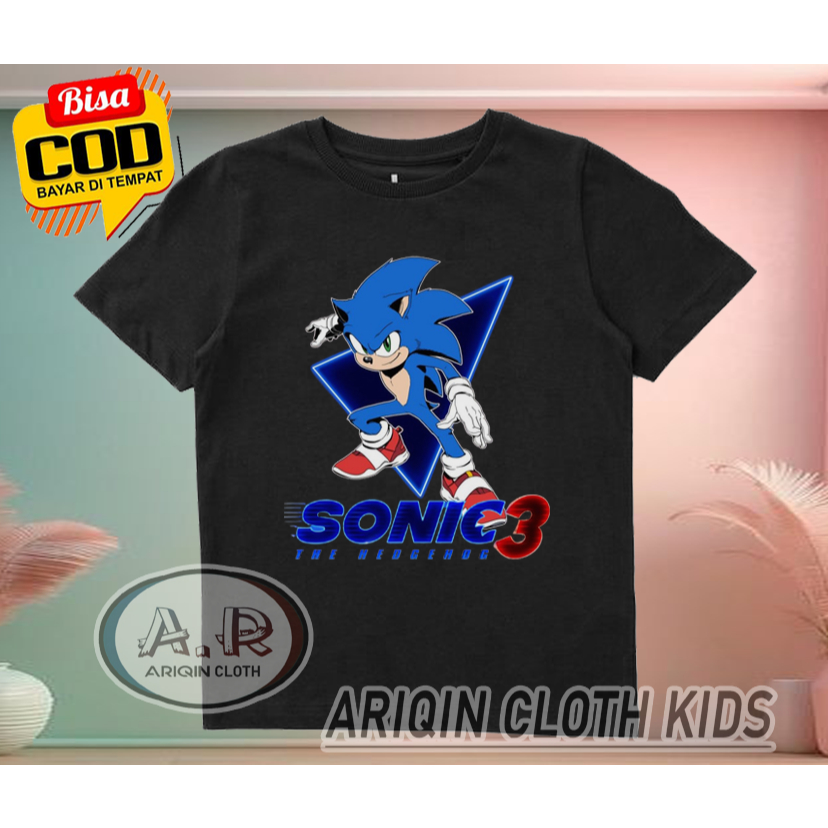 Jual KAOS BAJU ANAK LENGAN PENDEK SONIC THE HEDGEHOG 3 BY ARIQIN CLOTH ...