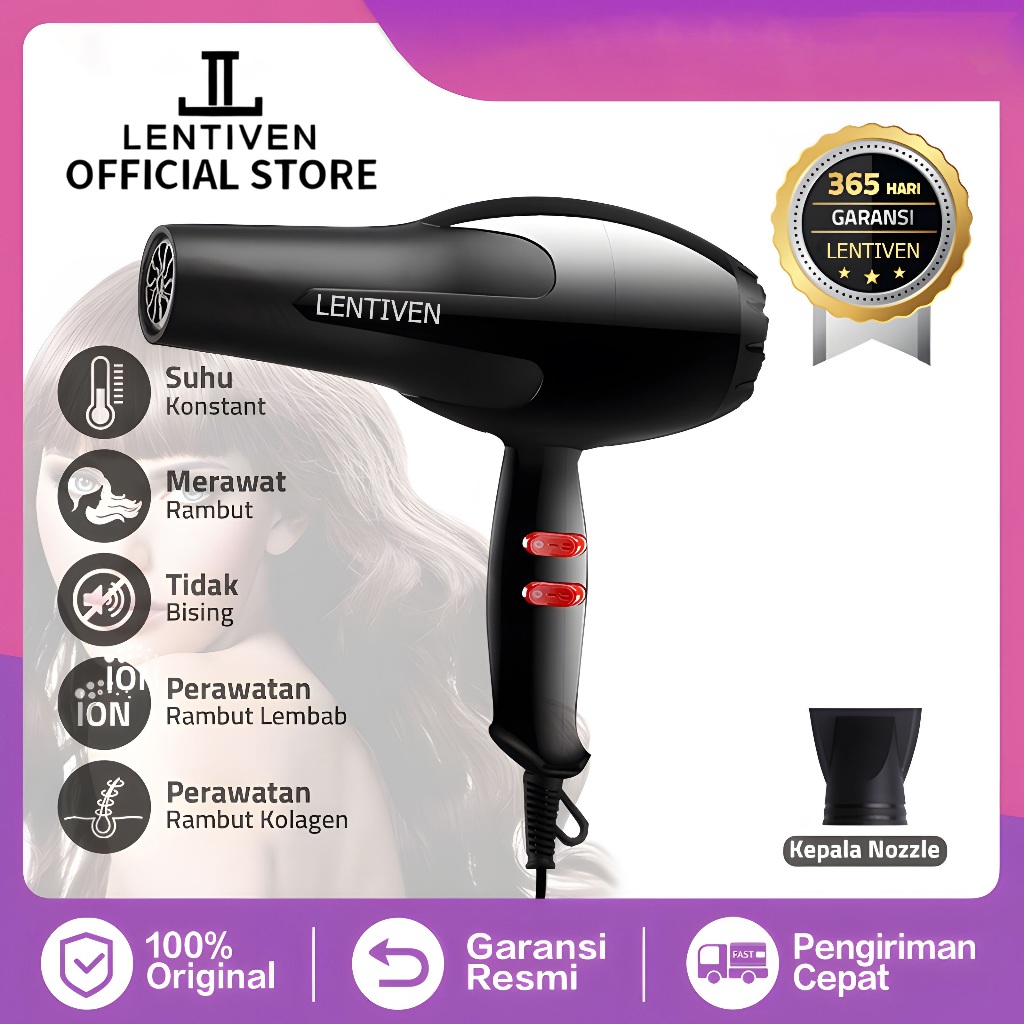 Jual LENTIVEN Hair Dryer Pengering Rambut HD11 Hairdryer Rambut ...