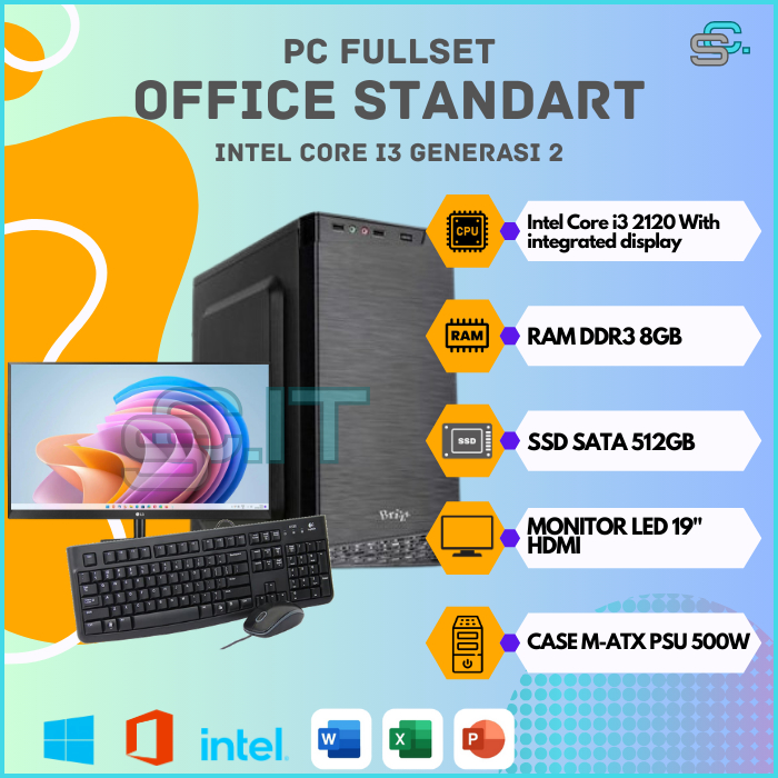 Jual KOMPUTER KANTOR CORE I3 PC RAKITAN LENGKAP FULL SET BARU | Shopee Indonesia