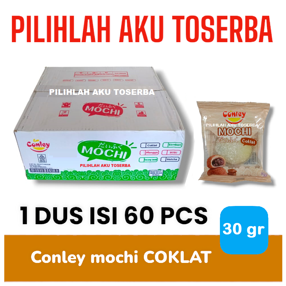 Jual Conley MOCHI Rasa CHOCOLATE / COKLAT - ( HARGA 1 DUS ) | Shopee ...