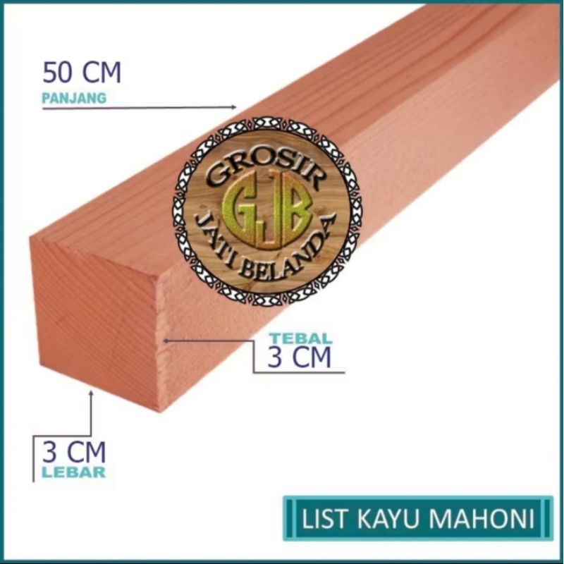 Jual 5 batang Reng Mahoni 3 x 3 x 50 cm Halus serut siap pakai Mahogany ...