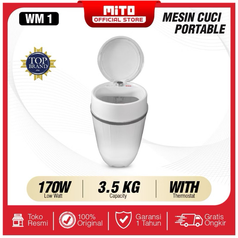 Jual Mesin Cuci Portable MITO 3.5 Kg WM1 Original / washing machine ...