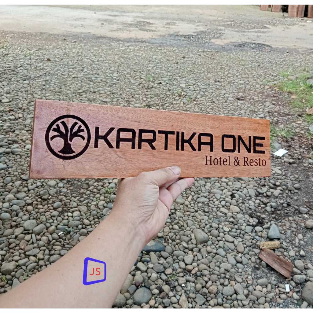 Jual Papan nama ukiran gantung kayu jati solid tempel tembok custom ...