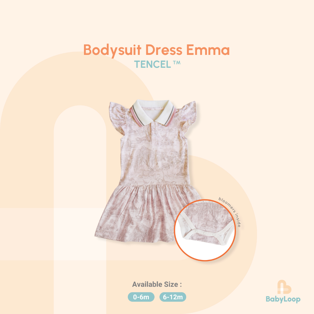Jual Baju Bayi - Emma Bodysuit Dress Tencel Fairy Forest - Baby Loop ...