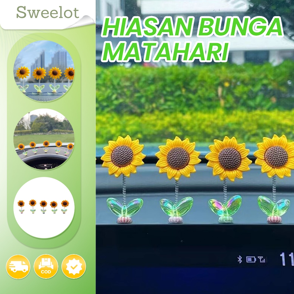 Jual Interior mobil bunga matahari yang lucu, hiasan mobil bunga ...