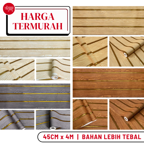 Jual Wallpaper Dinding Kayu List Gold Sticker Walpaper Kamar Dapur ...