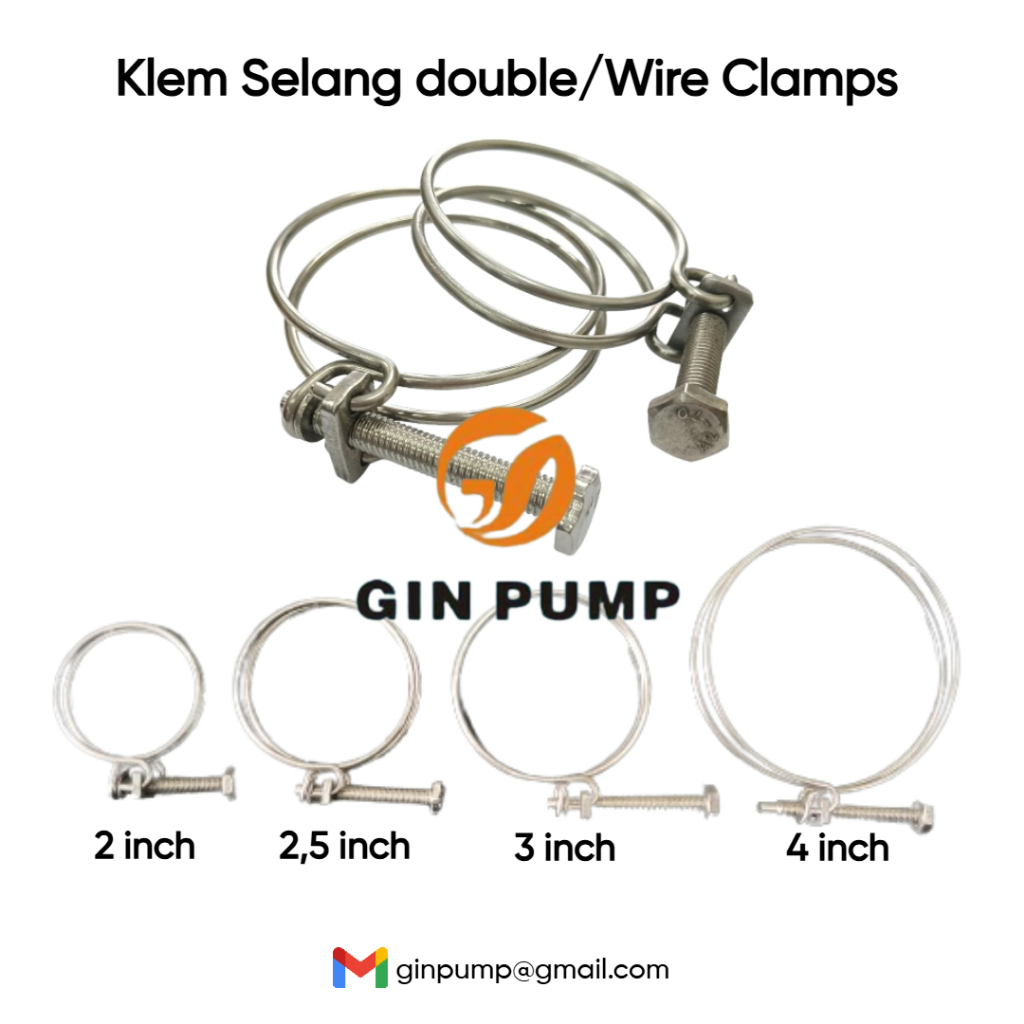 Jual Klem selang double bahan besi tebal / Wire Clamps pengunci selang ...