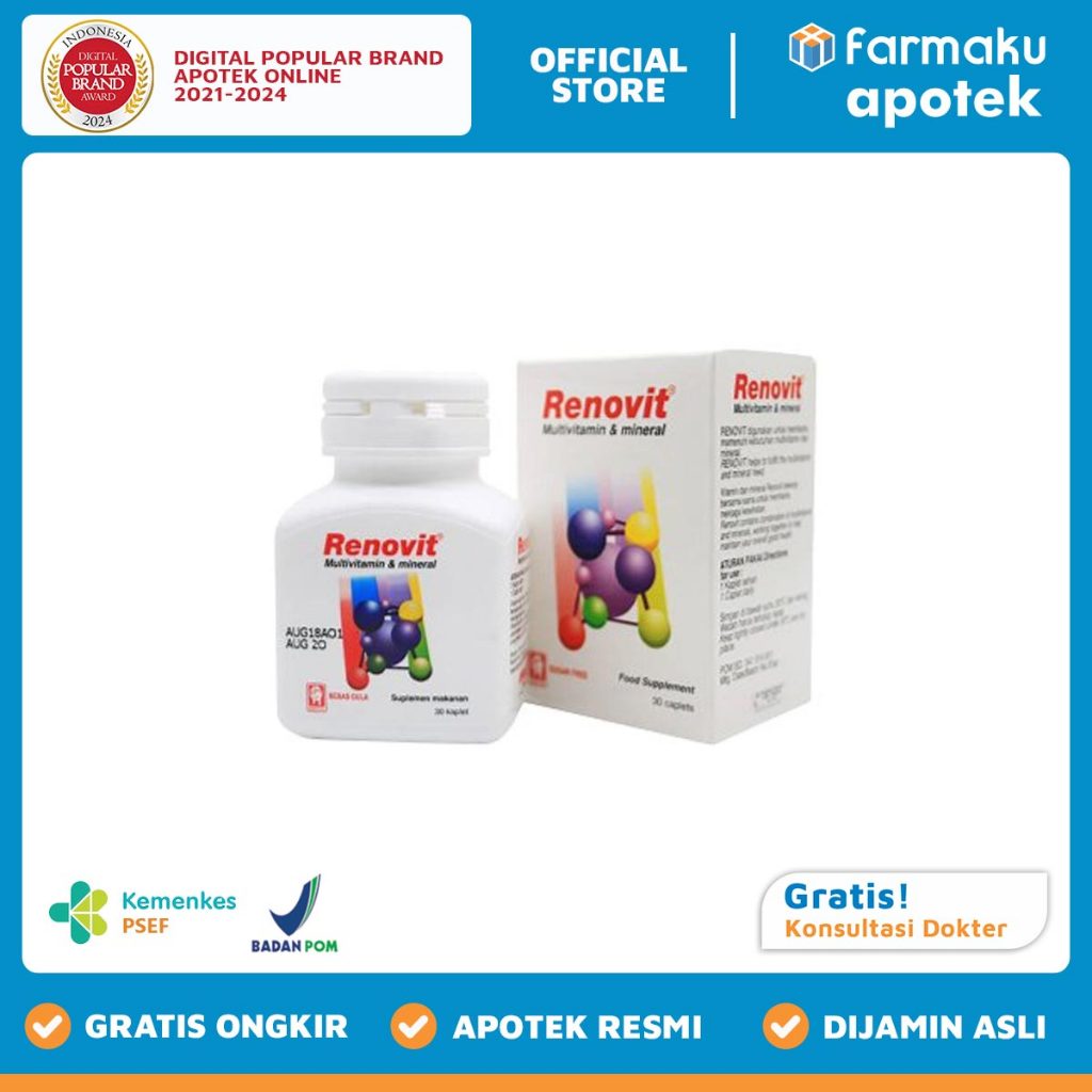Jual Renovit Multivitamin & Mineral Botol 30 Tablet - TJD | Shopee ...