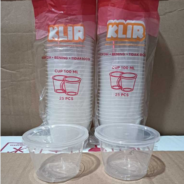 Jual Thinwall Klir Cup Pudding 100ml isi 25pcs / Gelas Pudding + Tutup ...