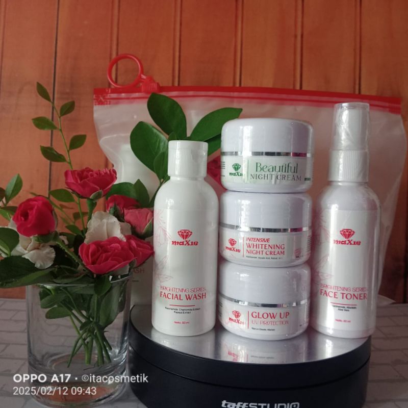 Jual PAKET SKINCARE MAXIE GLOW + CREAM FLEK ( Paket maxie glow 5in1 ...